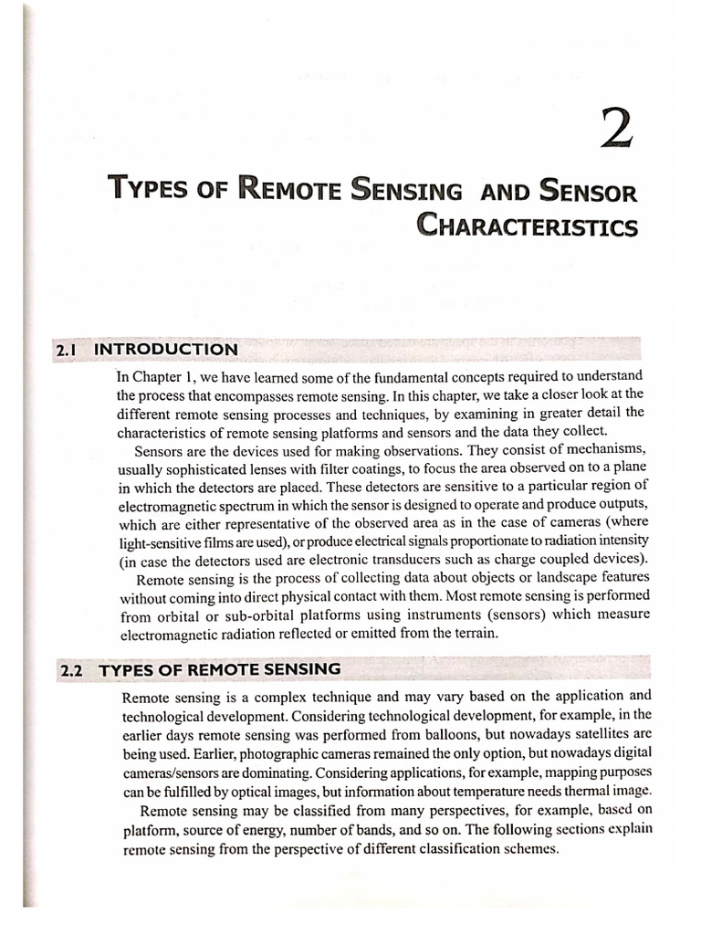 Types of Remote Sensing | PDF