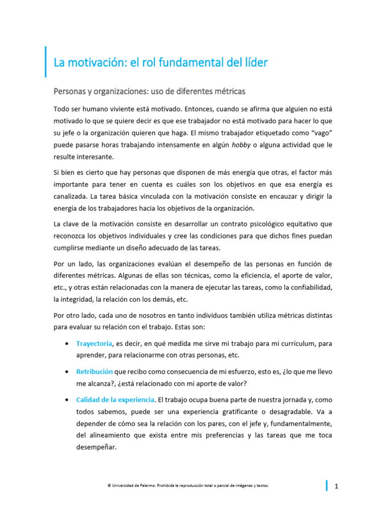 La Motivación. El Rol Fundamental Del Líder | PDF | Motivación ...