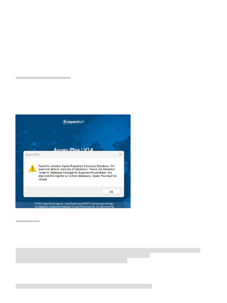 Aspen Properties Repeatedly Fails To Restore On A Windows 11 OS | PDF ...