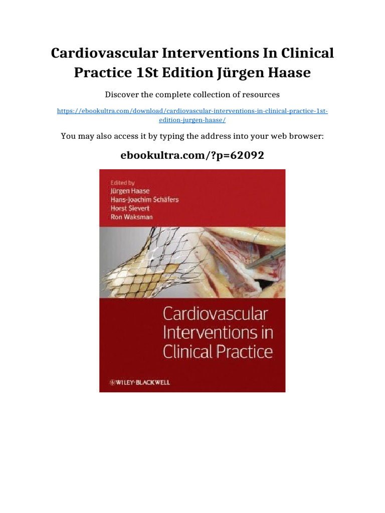 Cardiovascular Interventions in Clinical Practice 1st Edition Jürgen ...