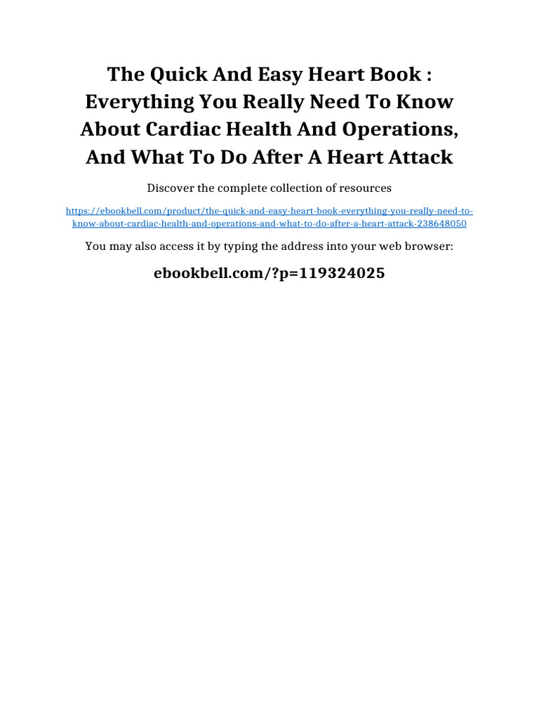 The quick and easy heart book : everything you really need to know ...