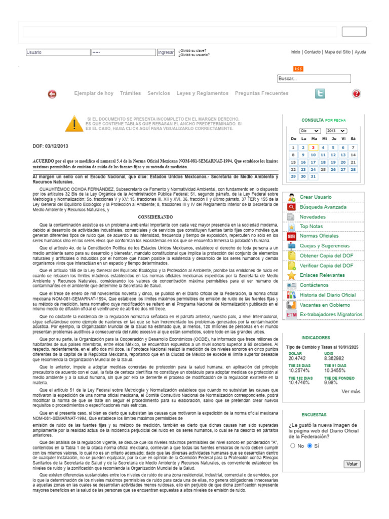 LMP Nom 081 Semarnat 1994 | PDF | ruido | México