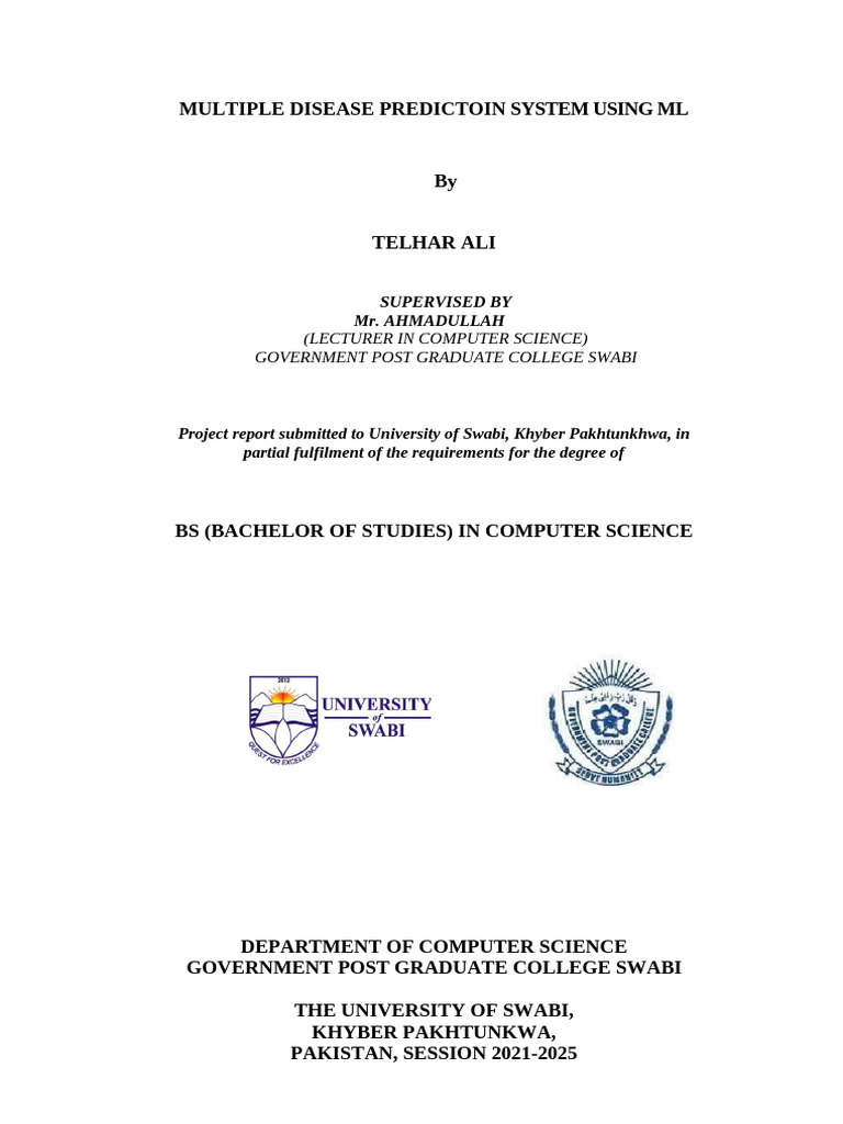 Multiple Disease Prediction System Using ML | PDF | Support Vector ...