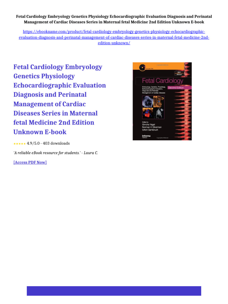 Fetal Cardiology Embryology Genetics Physiology Echocardiographic ...
