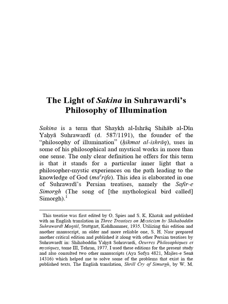 Nasrollah Pourjavady - The Light of Sakina in Suhrawardi's Philosophy ...