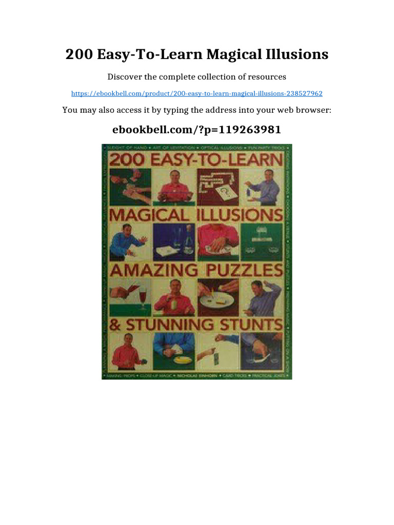 200 easy-to-learn magical illusions available all format | PDF | Book ...