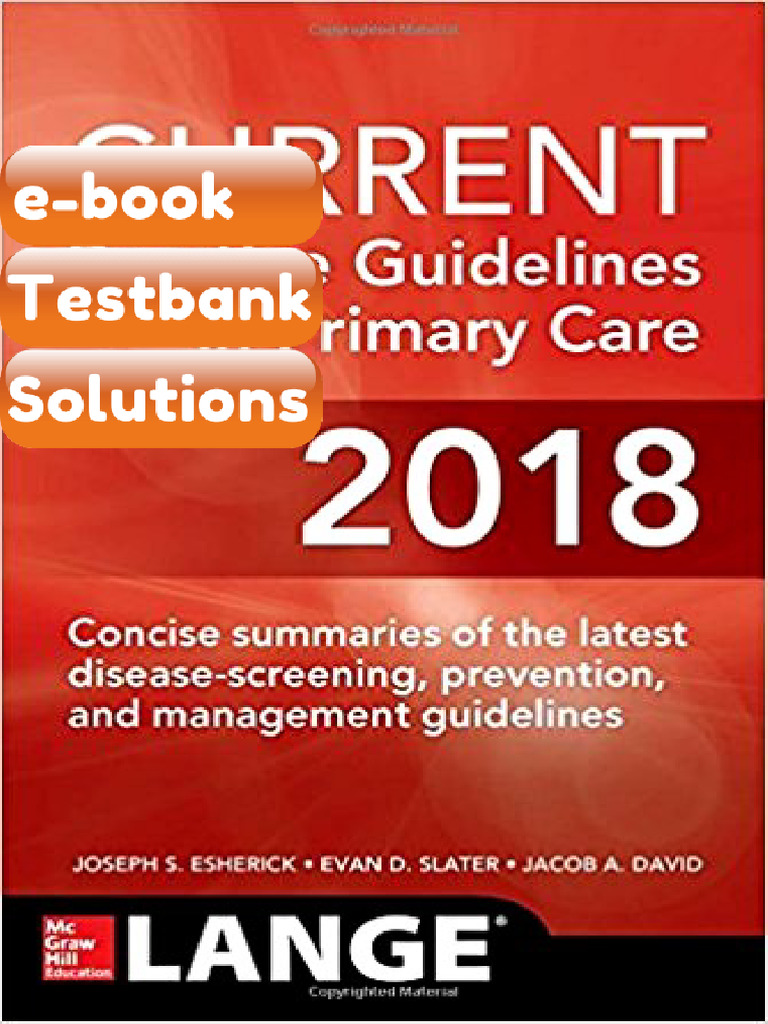 Testbank CURRENT Practice Guidelines in Primary Care 2018 by Joseph S ...