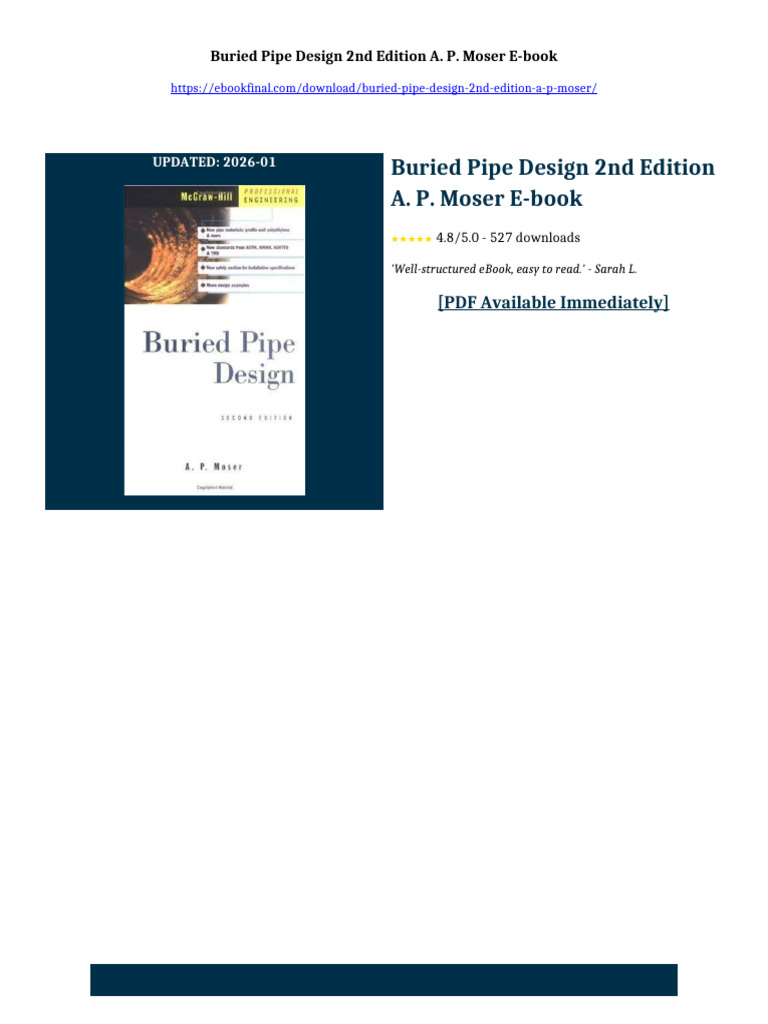Buried Pipe Design 2nd Edition A. P. Moser ebook redesigned version ...