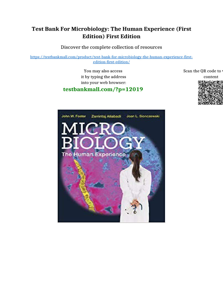 Test Bank for Microbiology: The Human Experience (First Edition) First ...