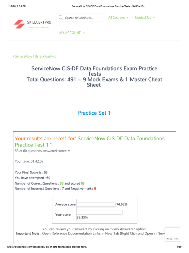 ServiceNow CIS-DF Data Foundations Practice Tests - SkillCertPro - TEST ...