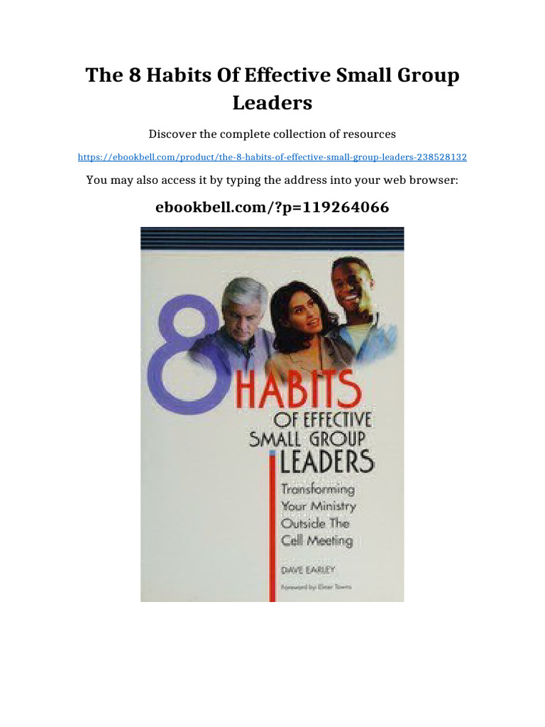 The 8 habits of effective small group leaders all chapters available ...
