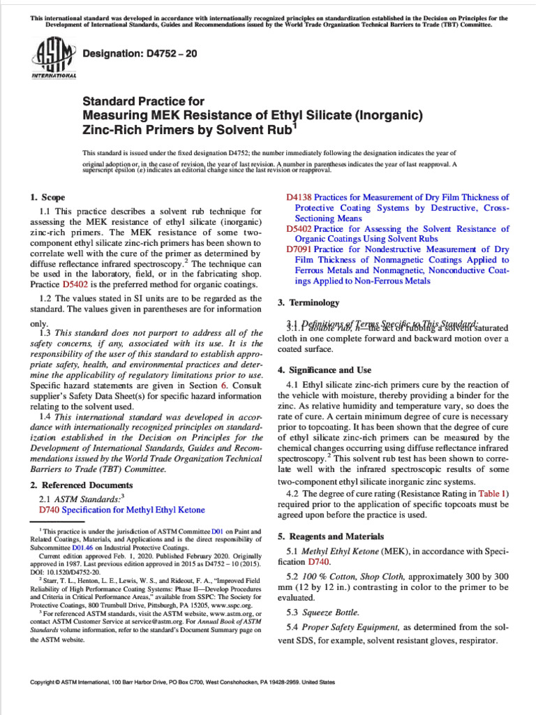 Astm d4752 - Mek Test | PDF
