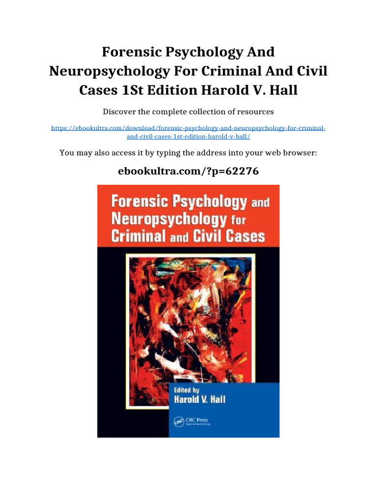 Forensic Psychology and Neuropsychology for Criminal and Civil Cases ...