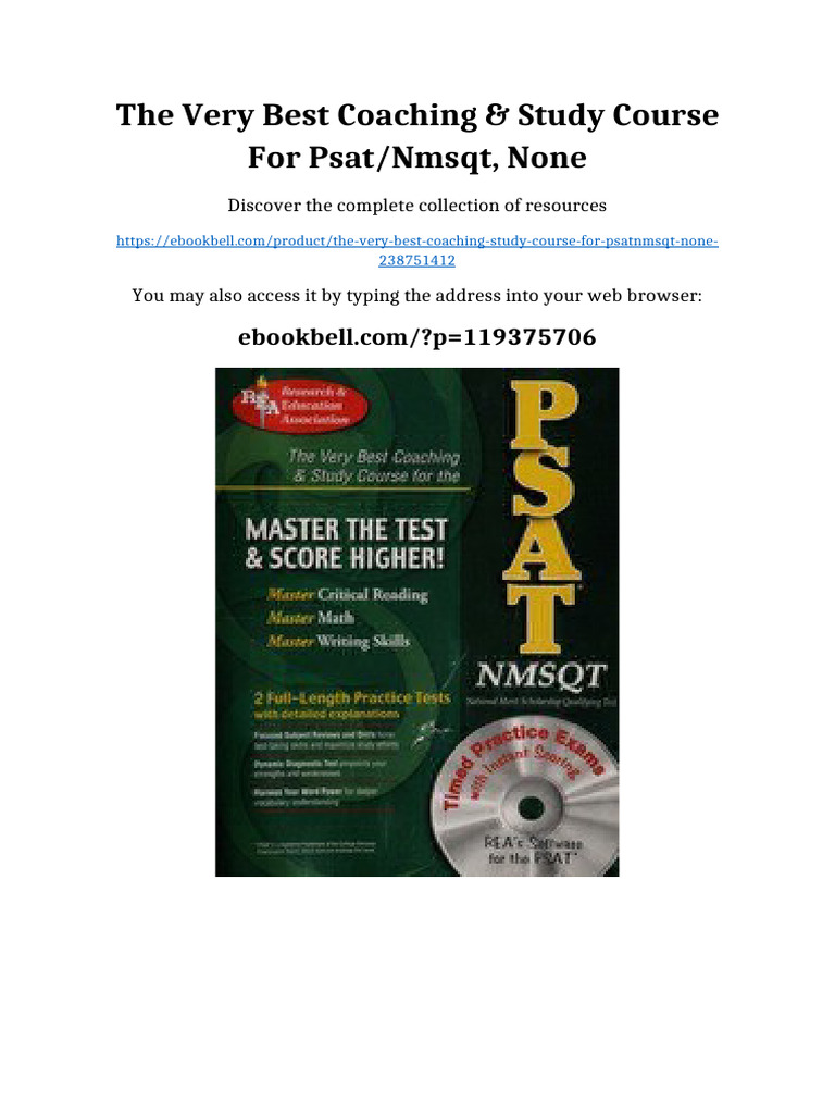 The very best coaching & study course for PSAT/NMSQT, None available ...