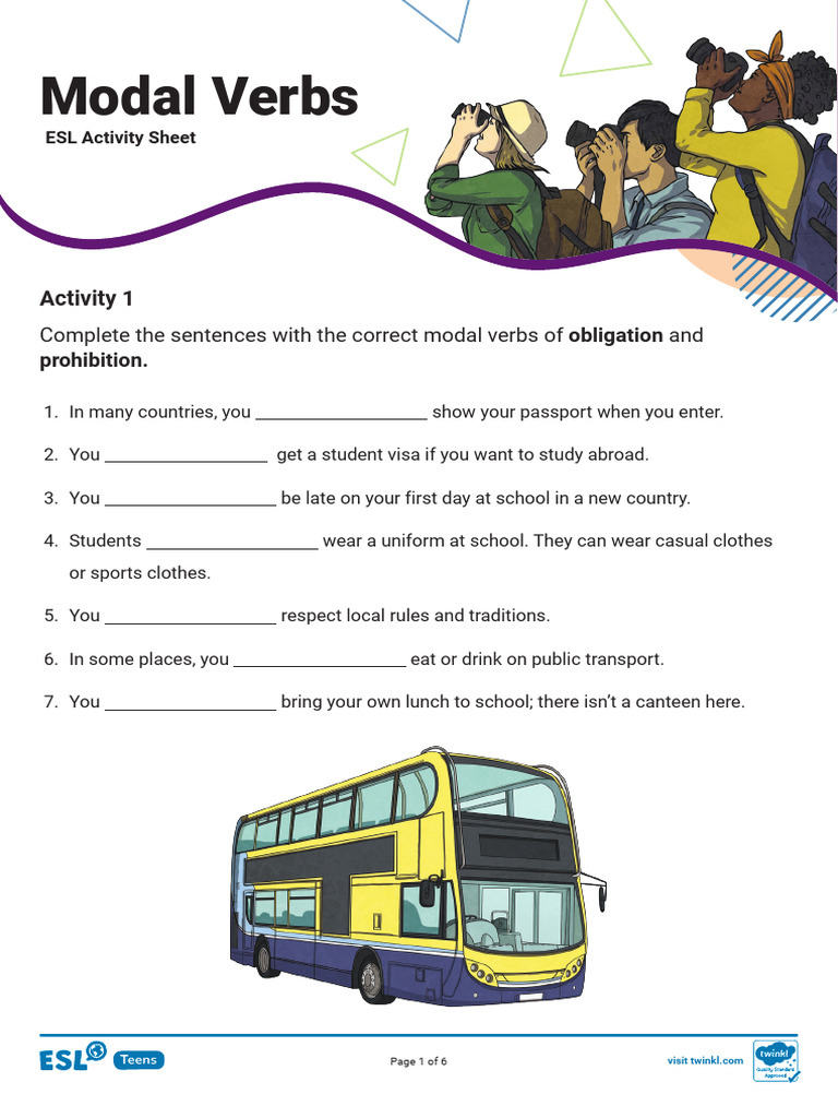 t 1758878826 Esl Modal Verbs Activity Sheet Teens b1 Ver 2 1 6 | PDF ...