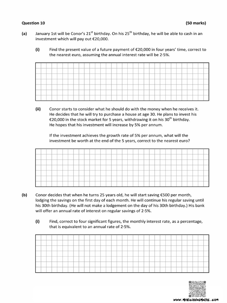 Financial Maths Question Pack (Examcraft) | PDF | Present Value | Mortgages