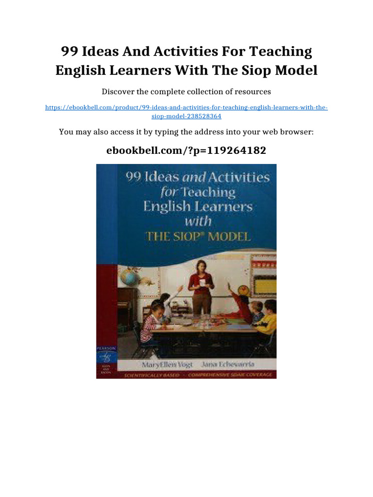 99 ideas and activities for teaching English learners with the SIOP ...