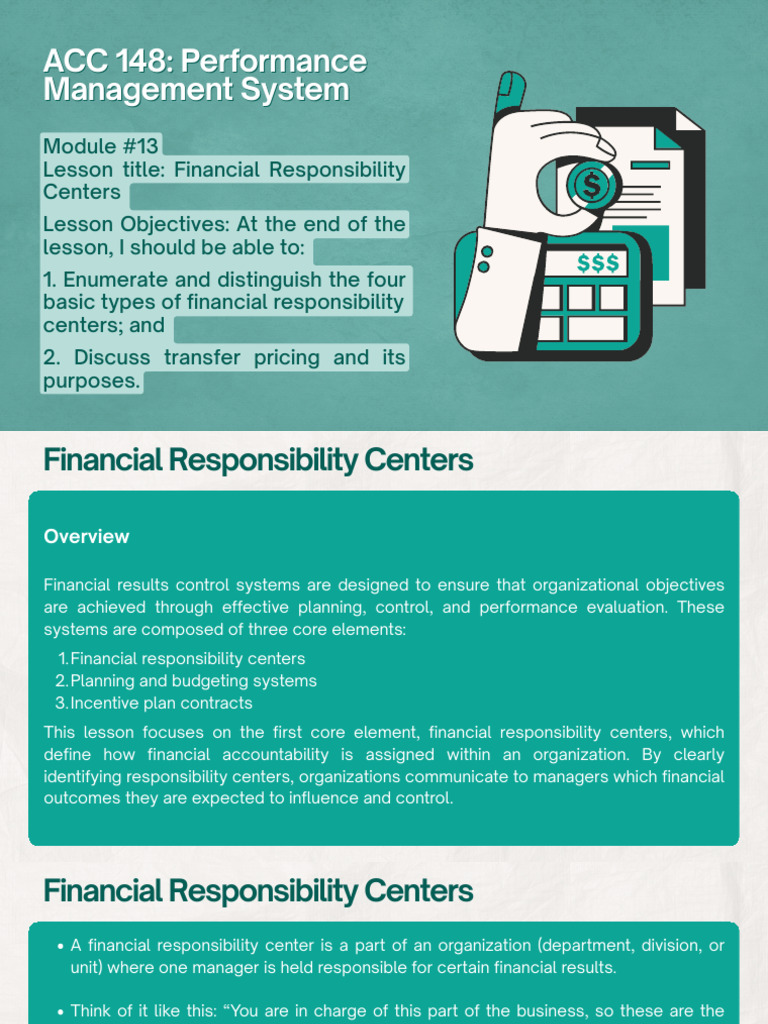 ACC 148 Performance Management System | PDF | Profit (Economics) | Pricing