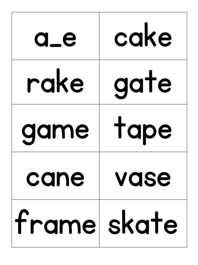 Long Vowel Words Flash Cards | PDF