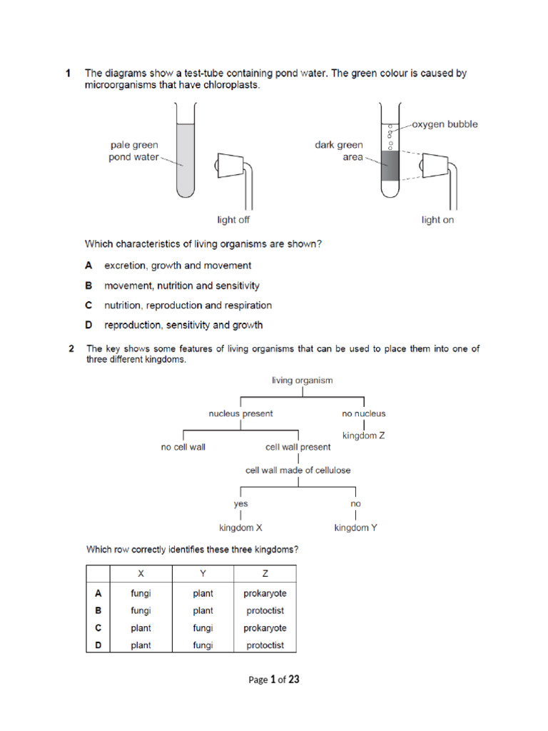 Biology Practice Questions | PDF