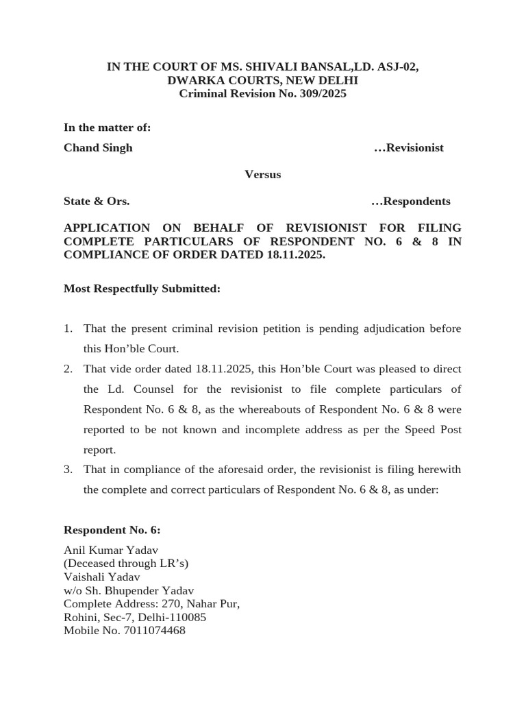 Application Chand Singh | PDF