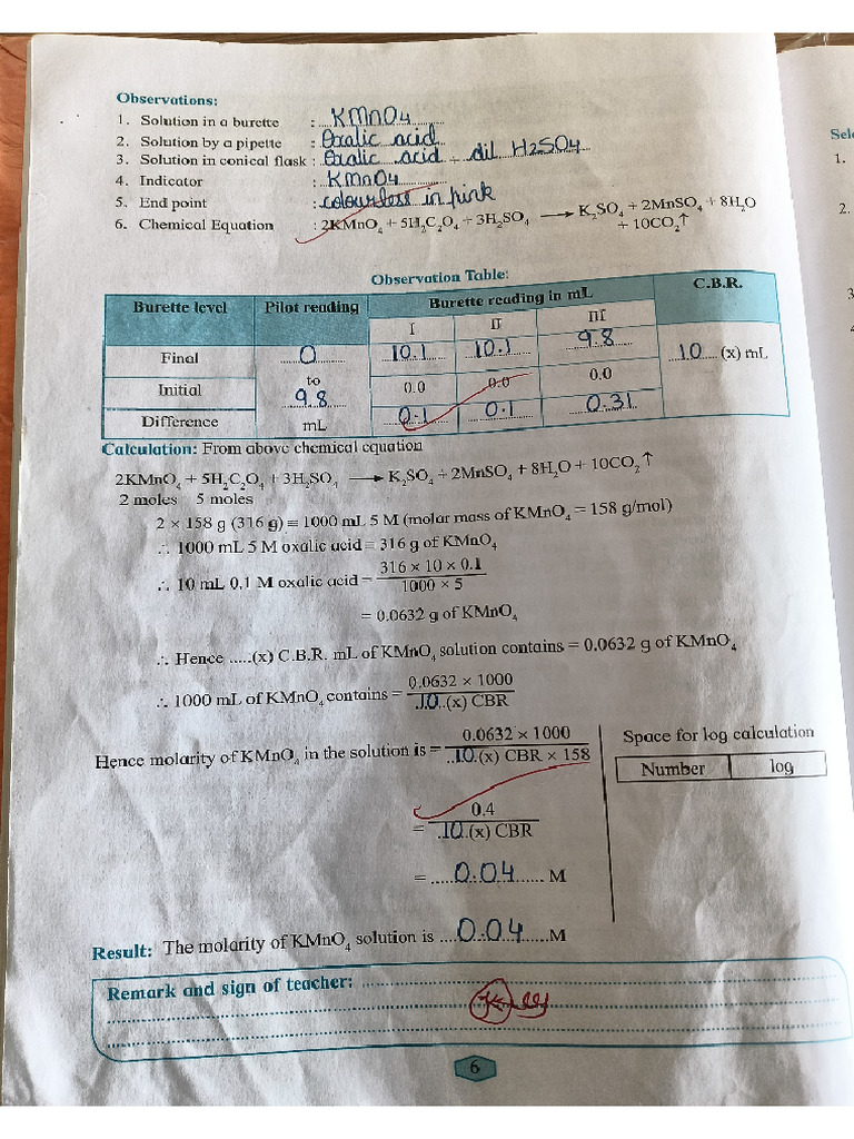Chemistry Practical Book | PDF