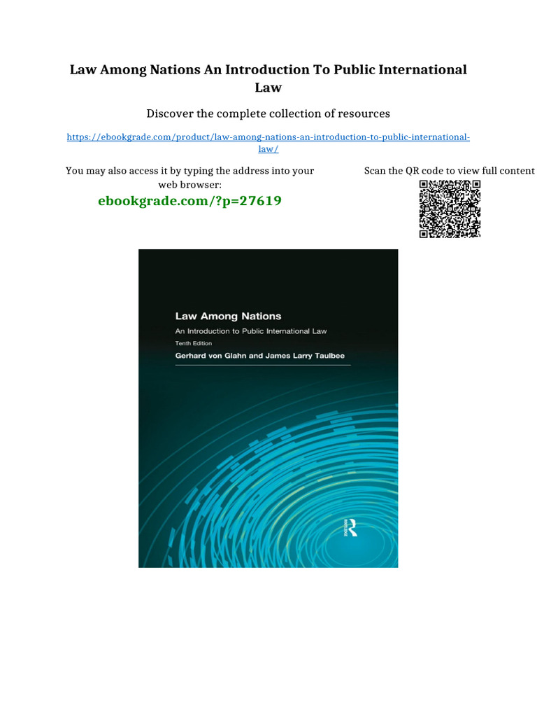 Law Among Nations An Introduction To Public International Law All ...