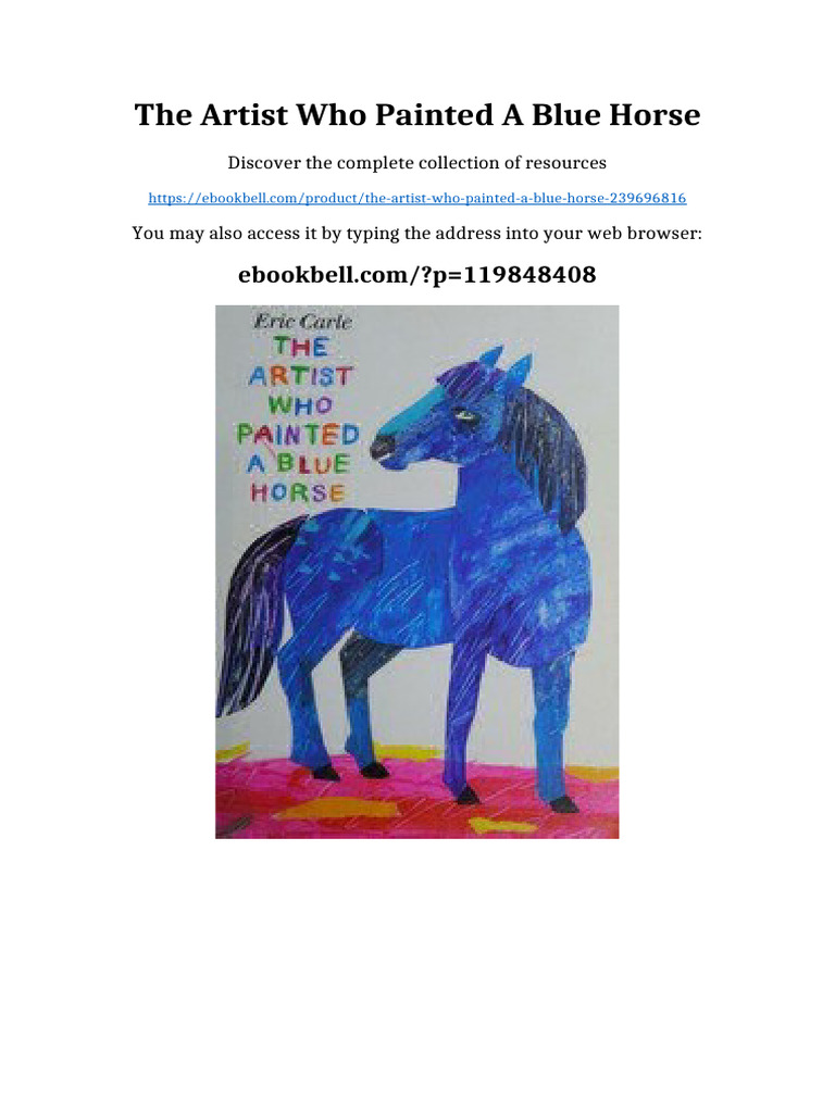 The artist who painted a blue horse all chapters available | PDF ...