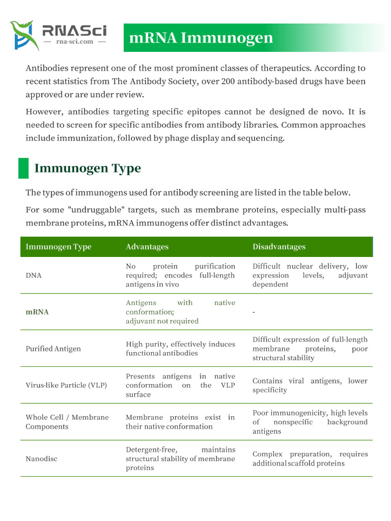 A11 MRNA Immunogen - RNASci | PDF | Antigen | Proteins