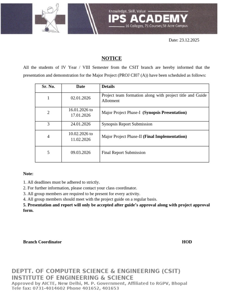 Major Project Notice Final | PDF