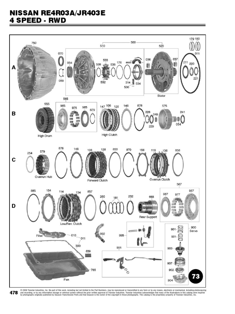 Re4r03a Jr403e | PDF | Bearing (Mechanical) | Automotive Industry