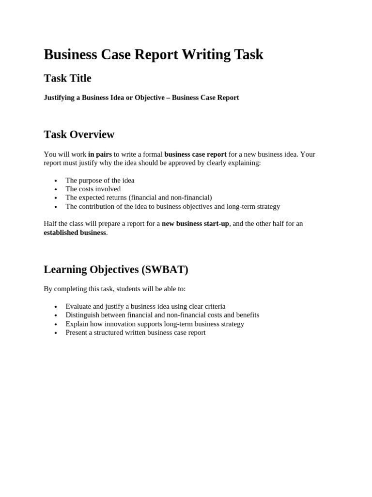 Business Case Report Writing Task | PDF | Brand | Market (Economics)