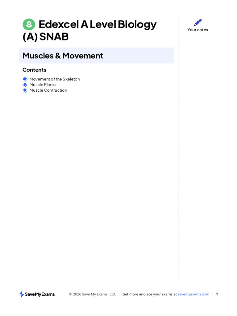 Edexcel ALevel Biology Edexcel ALevel Biology | PDF | Muscle ...