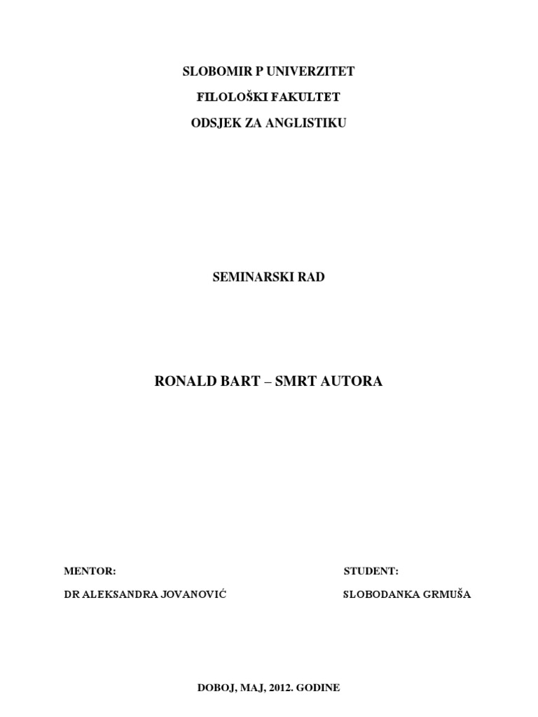 Ronald Bart - SMRT Autora | PDF