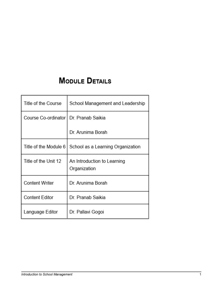 Setting Unit 12 An Introduction To Learning Organization | PDF ...