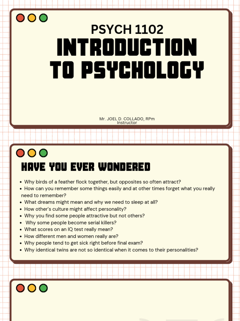 Chapter 1 Introduction To Psychology | PDF | Psychology | Cognitive ...