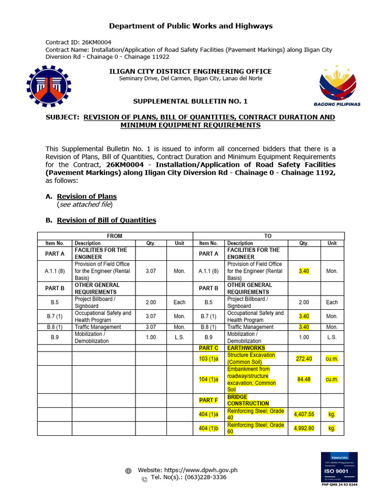 Supplemental Bulletin No.1 (26KM0004) | PDF | Truck | Transport