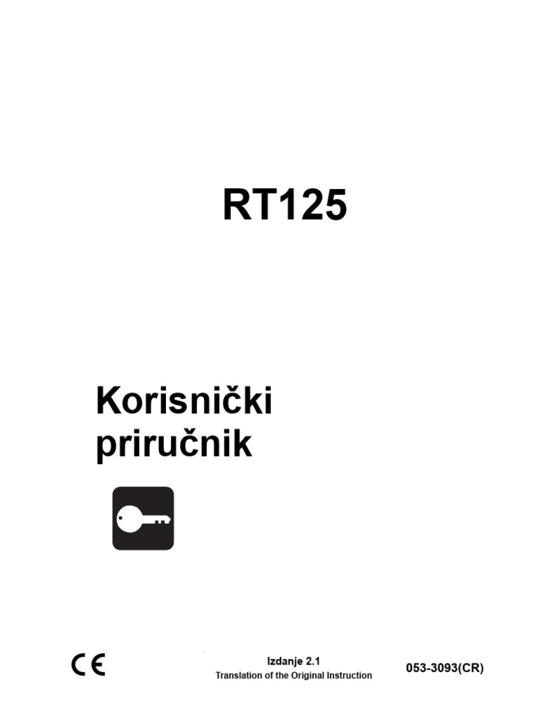 Croatian RT125 Oper Manual (ID0471782 - 01 - SVC) | PDF