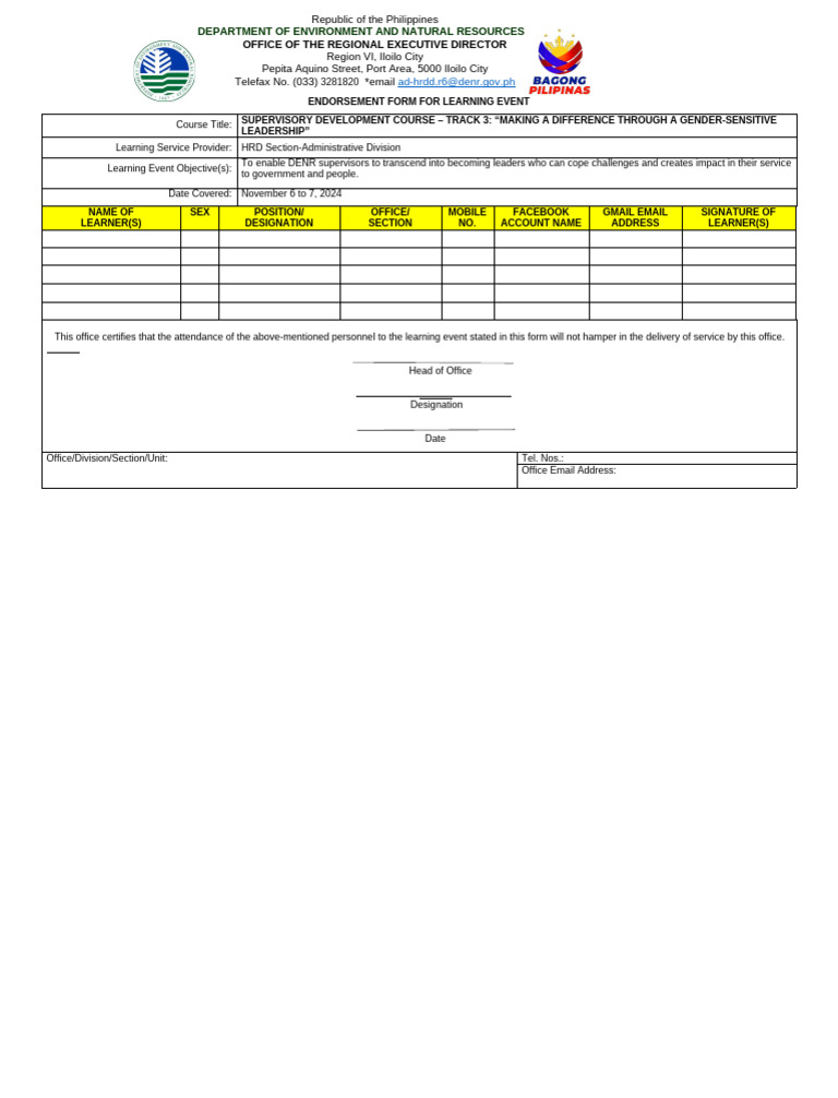Endorsement-Form Sdc-3 2024 | PDF