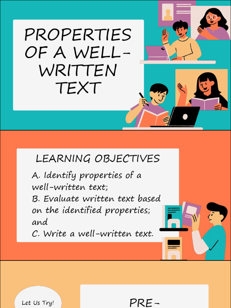 Properties of A Well Written Text | PDF | Grammar | Linguistics