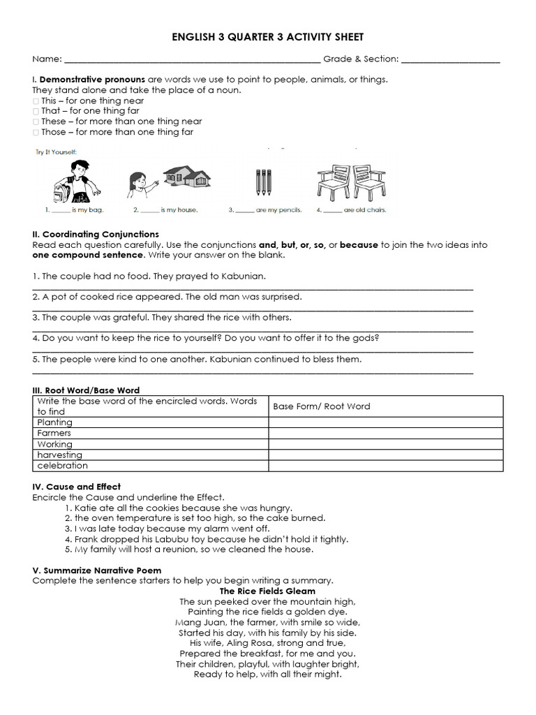 English 3 Quarter 3 Activity Sheet | PDF | Linguistics