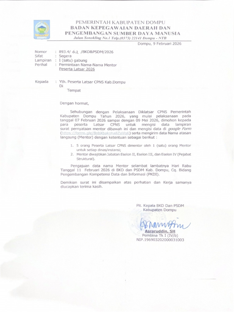 Pemerintah Kabupaten Dompu | PDF