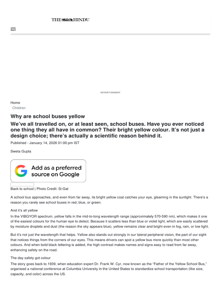 Why Are School Buses Yellow | PDF | Color | Yellow