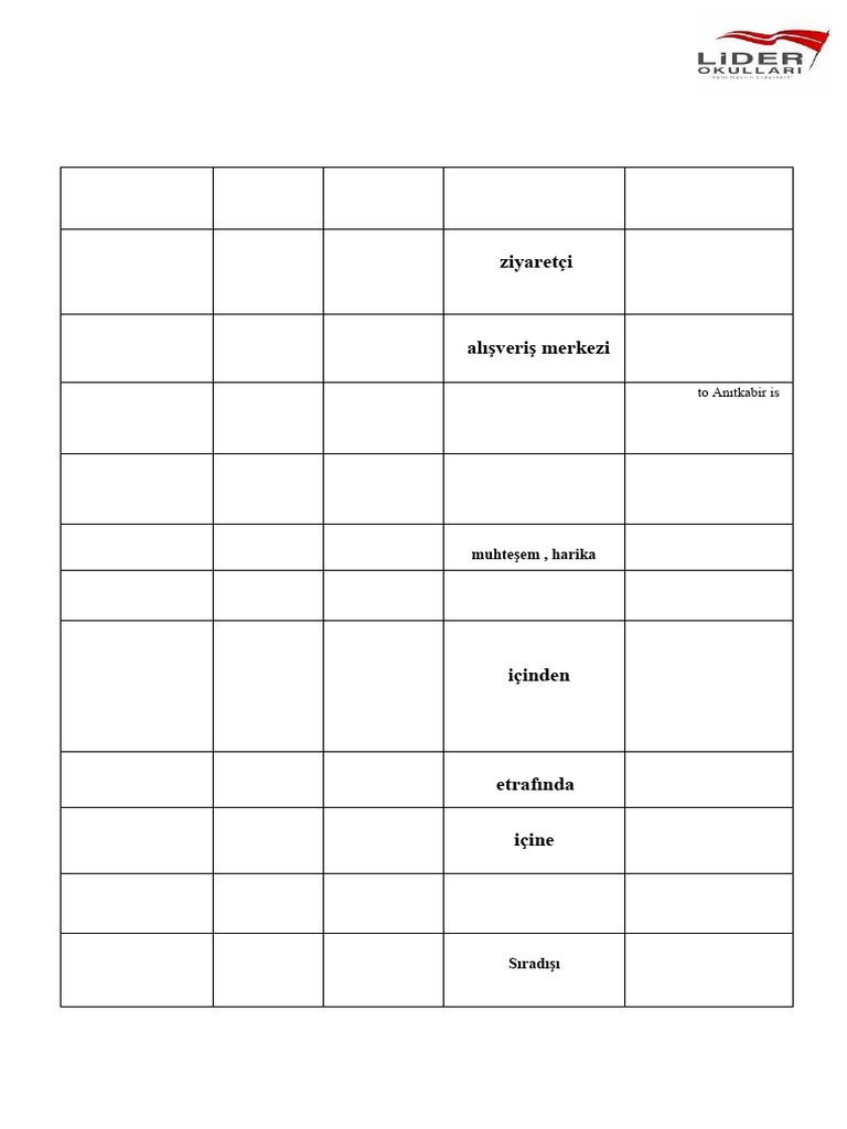 Sınıf Target Words 3 | PDF