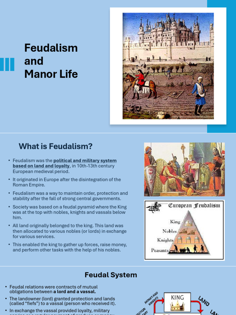 Feudalism and Manor Life | PDF | Feudalism | Serfdom