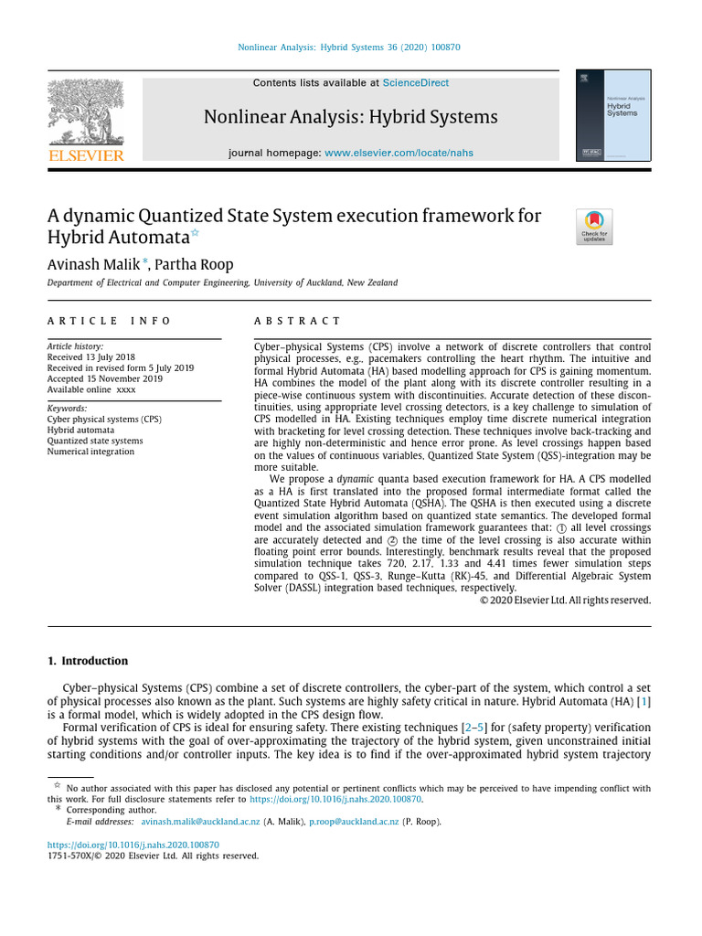 A Dynamic Quantized State System Execution Framework For - 2020 | PDF ...
