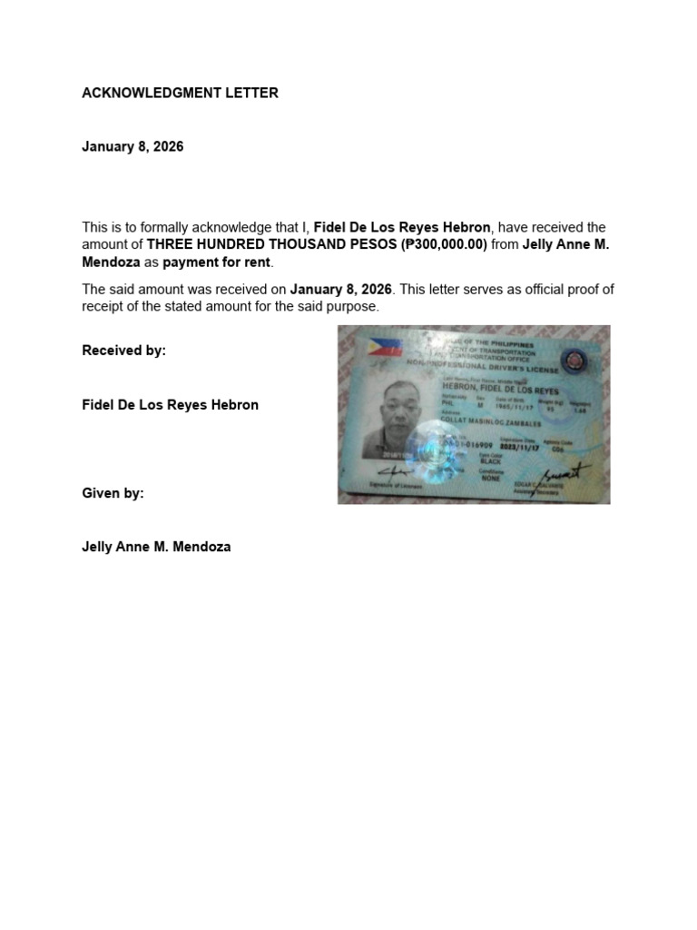 Acknowledgment Letter | PDF