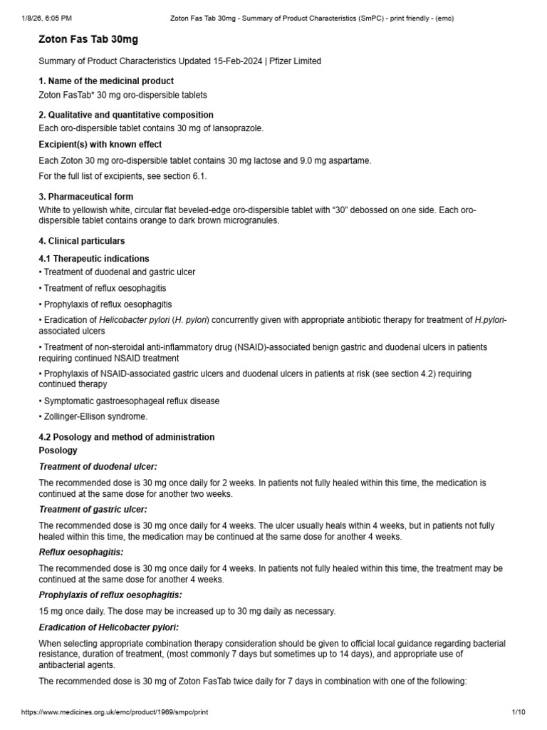 Zoton Fas Tab 30mg | PDF | Nonsteroidal Anti Inflammatory Drug ...