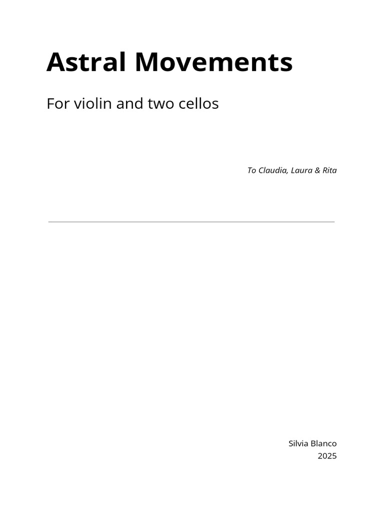 Astral Movements - Silvia Blanco | PDF | Violin | Cello