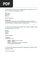 CLASS 12 History PYQs With Solution CH 1 Bricks, Beads and Bones | PDF